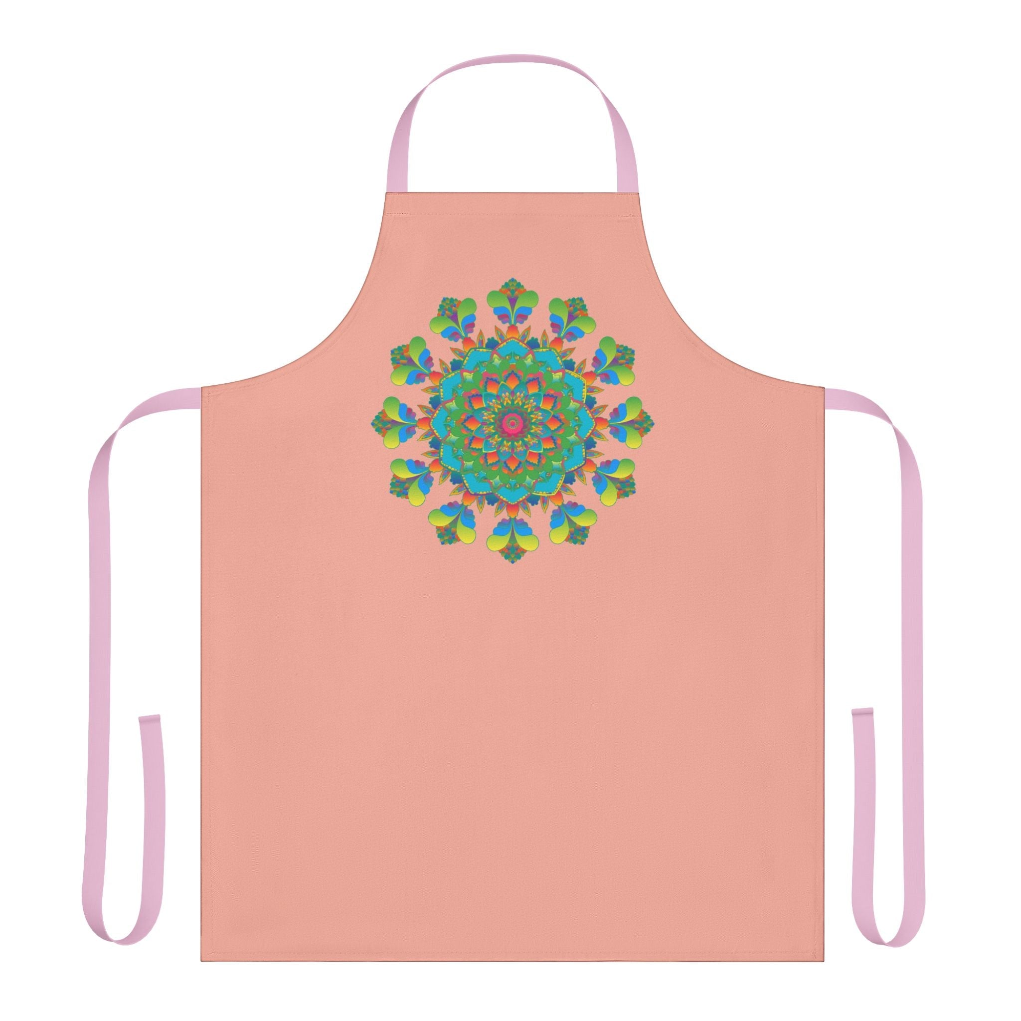 Mandala Art Apron - Colorful Apricot Kitchen Accessory